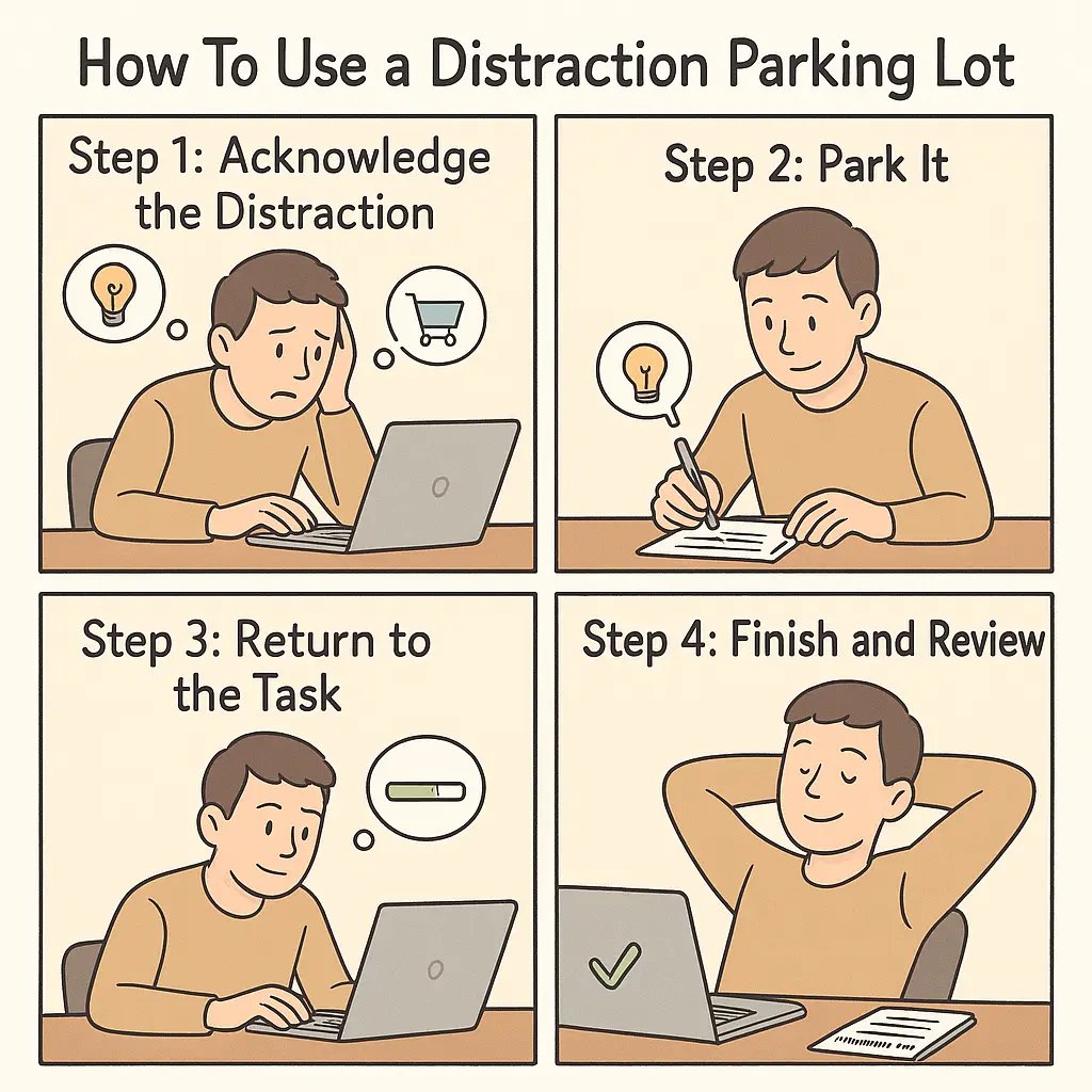 Distraction Parking Lot: A Focus Tool for Neurodivergent Minds – Brainzyme