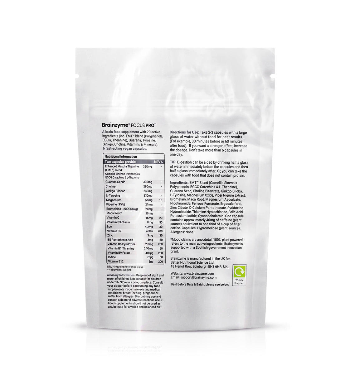 Brainzyme® FOCUS PRO™ (6 capsule sample pack)